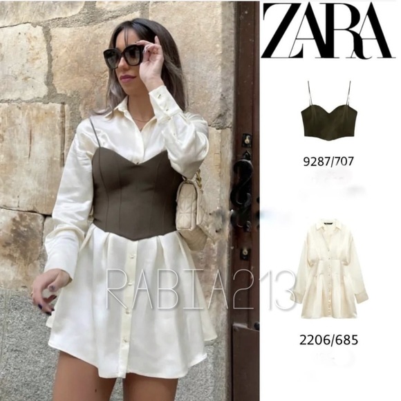 Zara | Dresses | Last Zara Satin Effect Shirt Dress | Poshmark